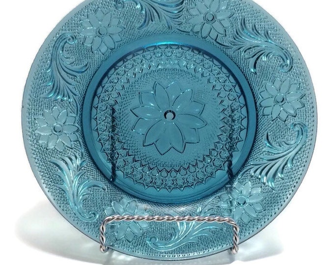 Blue Depression Glass Plates 8 1/4 Limited Edition Indiana Glass ...