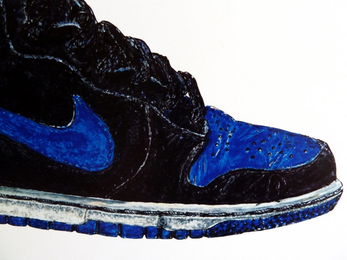 Nike Dunk High Sneakers. Print of an Or. Drawing by Faye One. "nike ...