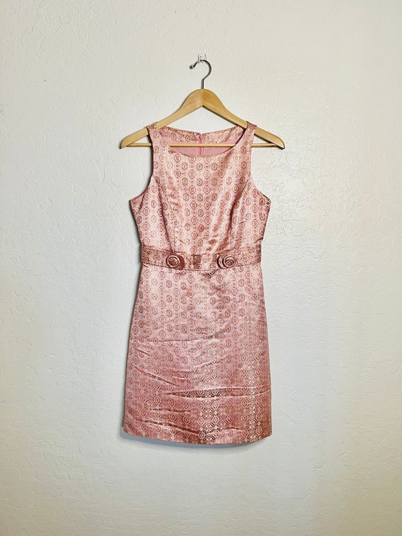 Metallic Barbie Pink Mod Dress - 1960s vintage dress - Gem