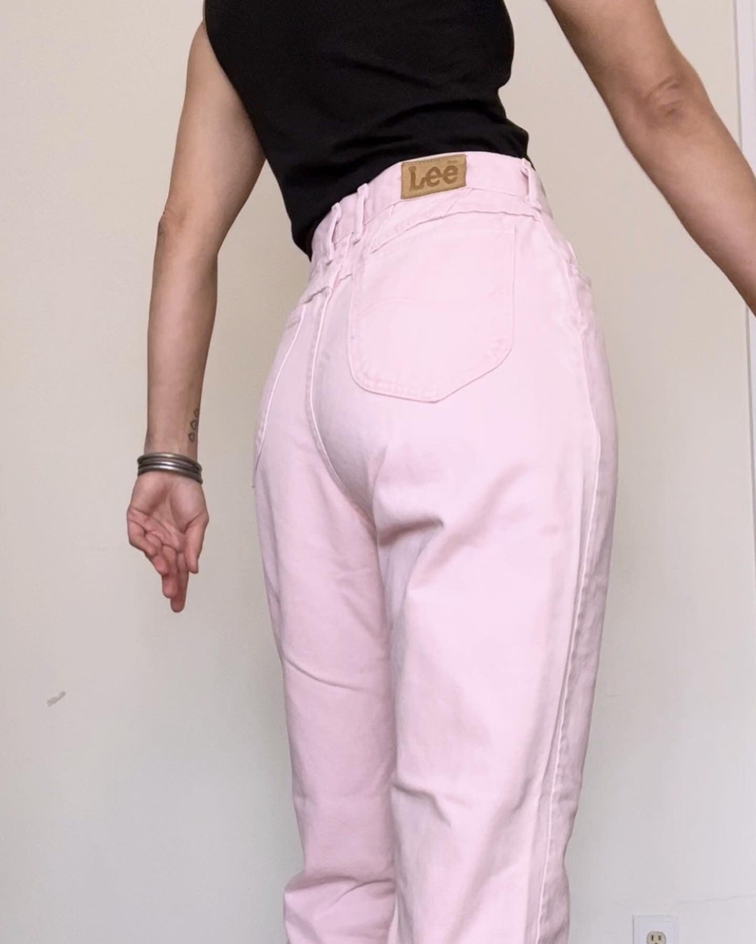 Powder Puff Pink Lee Jeans - 80s | 90s Vintage Jeans - Etsy