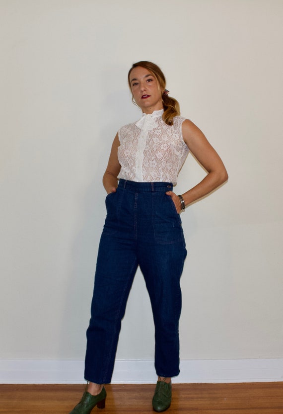 Darling Delilah Lace Blouse - 60s Vintage Sleeveless … - Gem