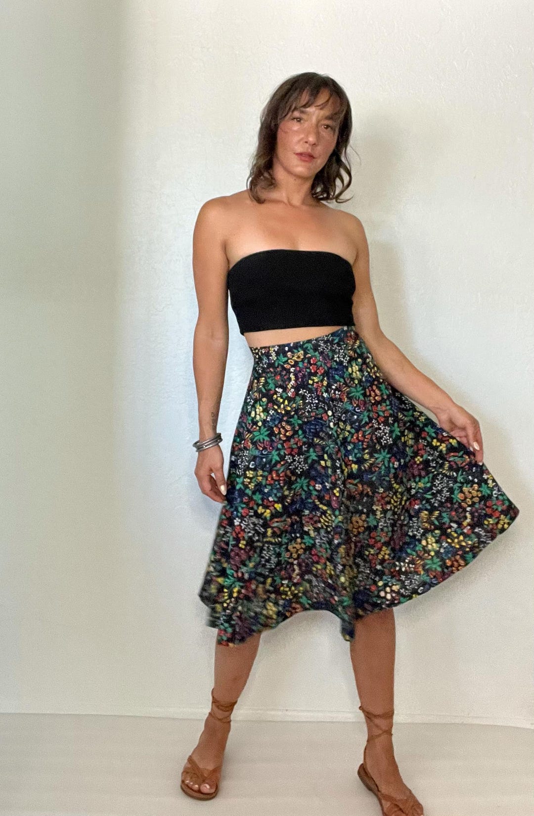 Frolics in Flowers Vintage Skirt - Etsy