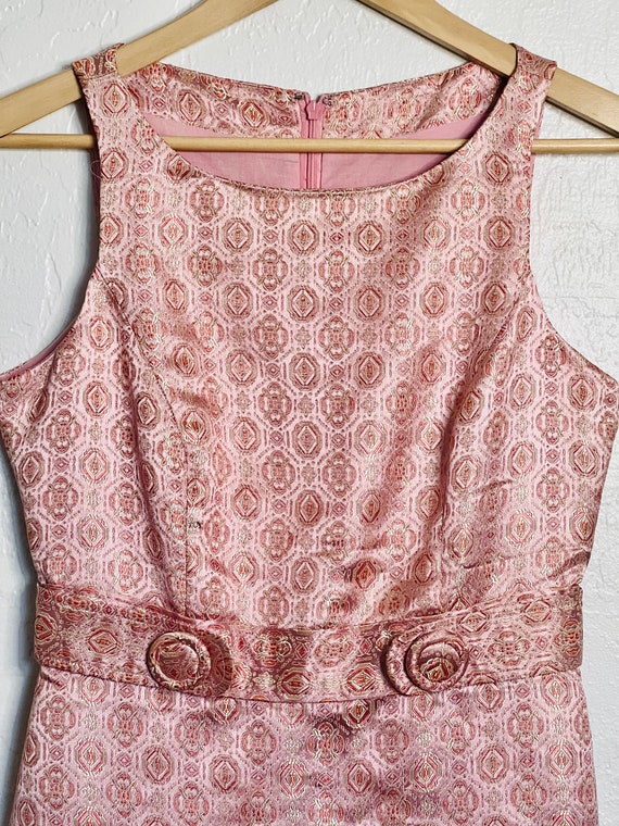 Metallic Barbie Pink Mod Dress - 1960s vintage dress - Gem