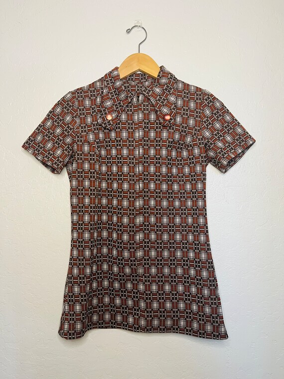 Retro Pin Collar Zipper Down Shirt - 60s/70s vintage … - Gem