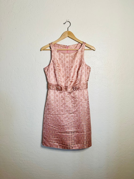 Metallic Barbie Pink Mod Dress - 1960s vintage dress - Gem