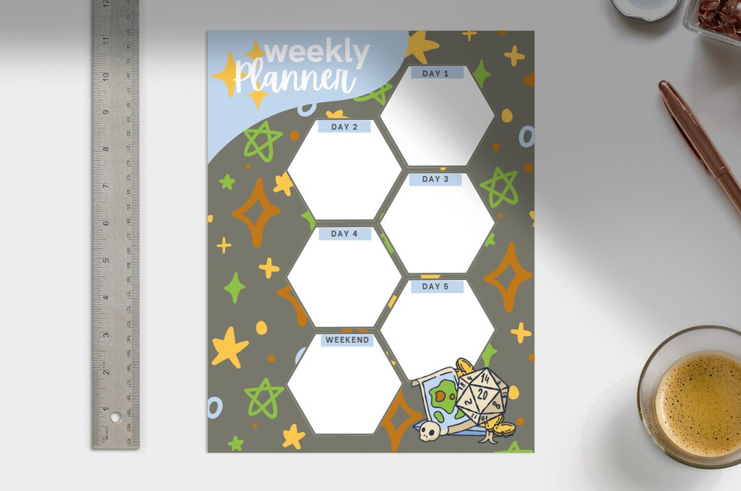 Printable Weekly Planner DND Theme - Etsy