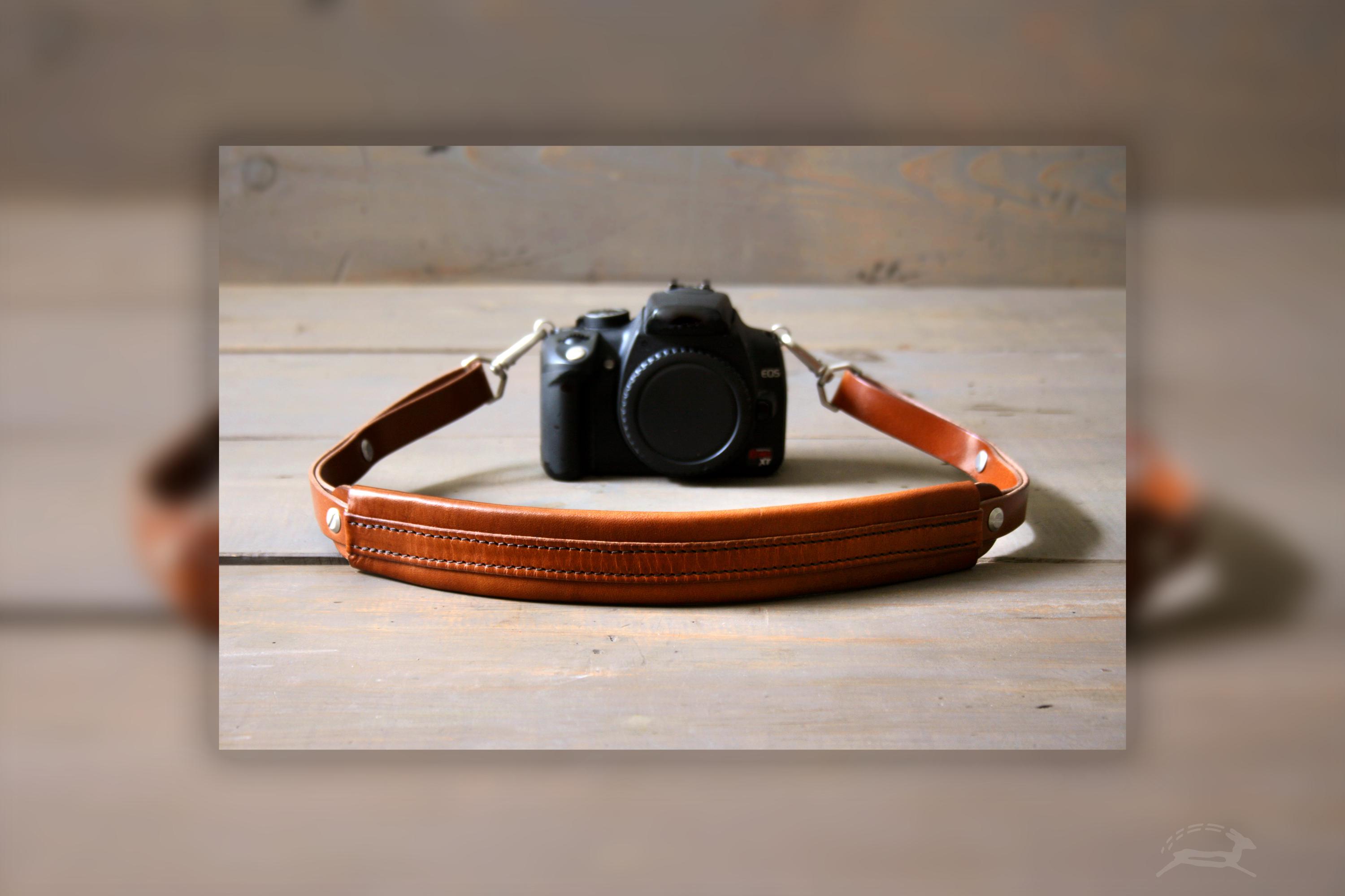 Padded Leather Camera Strap for New or Vintage Camera - SLR DSLR Camera ...