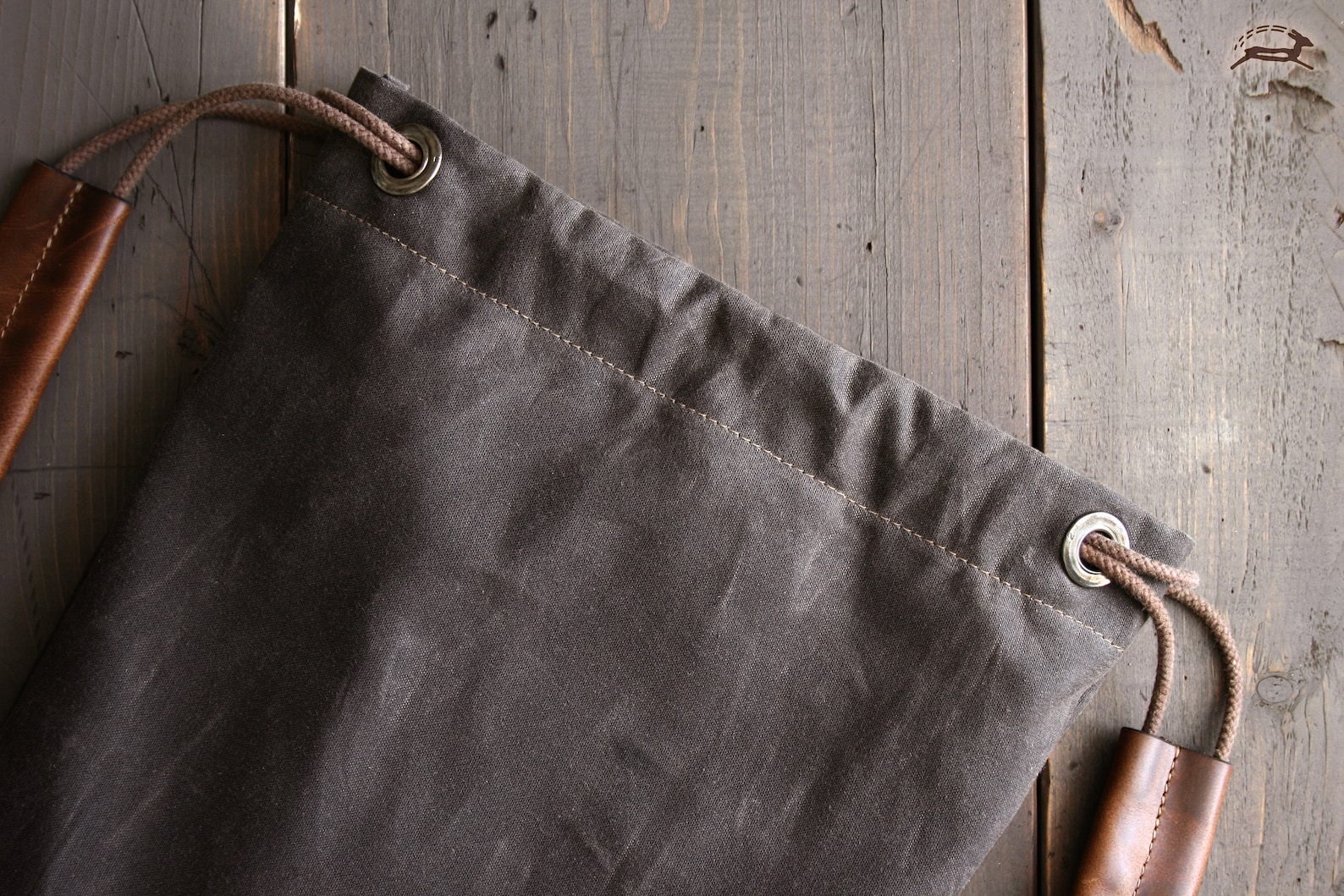 Waxed Canvas Backpack With Drawstring - Canvas Shopping Bag Laptop Bag ...