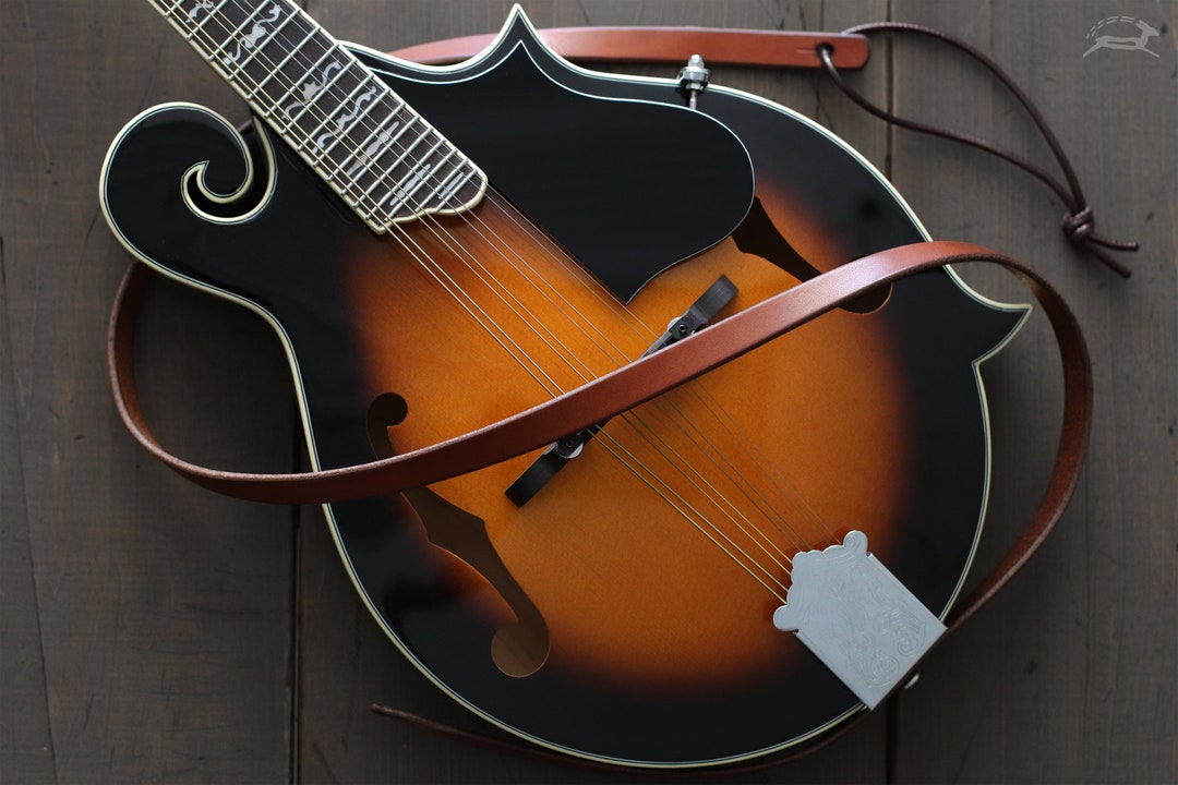 Skinny Leather Mandolin Strap for A-style or F-style | Handmade Strap ...