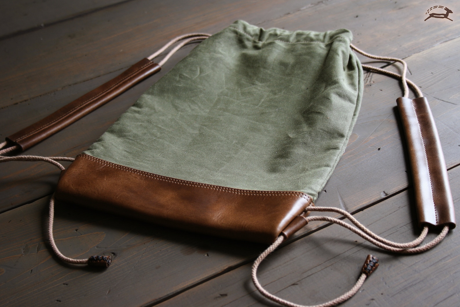Waxed Canvas Backpack With Drawstring Canvas Shopping Bag - Etsy