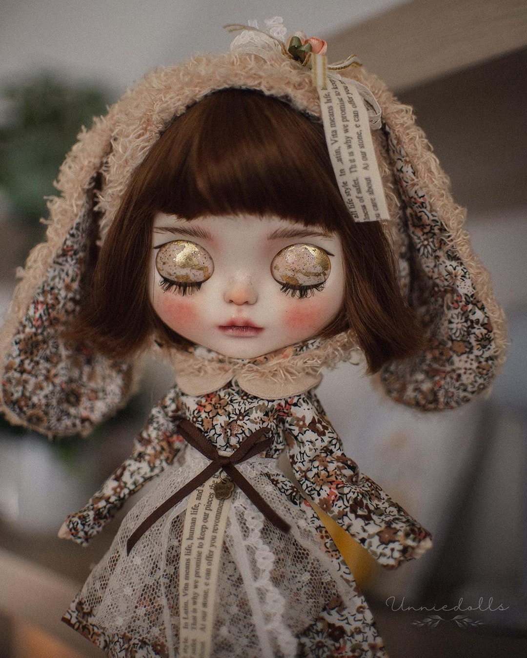 Toffee OOAK Blythe Doll With Brown Bob Hair 1/6 Scale Personalized Doll ...