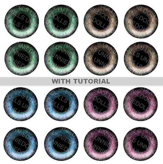 7 Printable REALISTIC eyechips for Pullip and Neo Blythe dolls | Etsy
