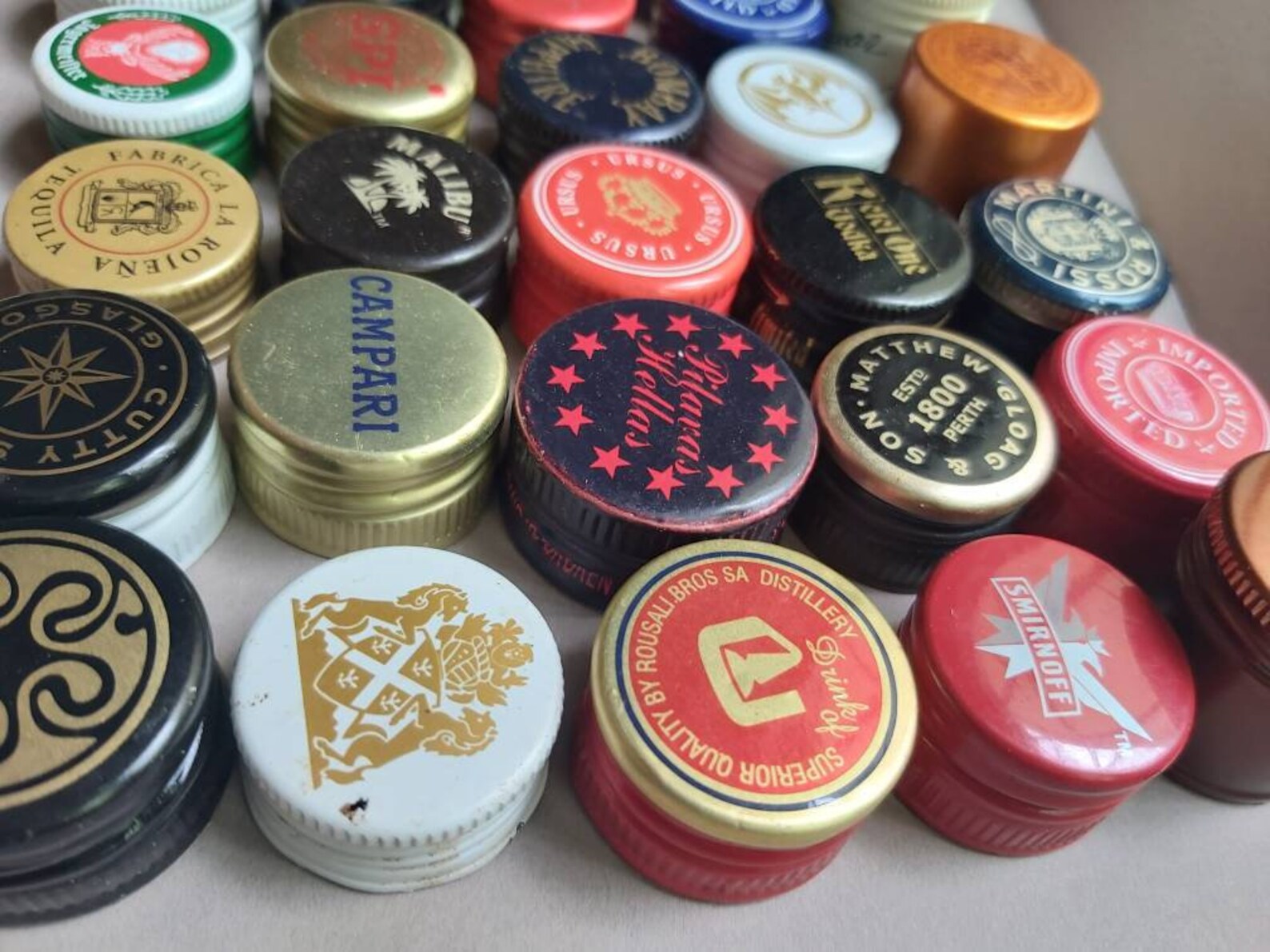 Liquer Alcohol Caps Lids set of 30 mixed | Etsy