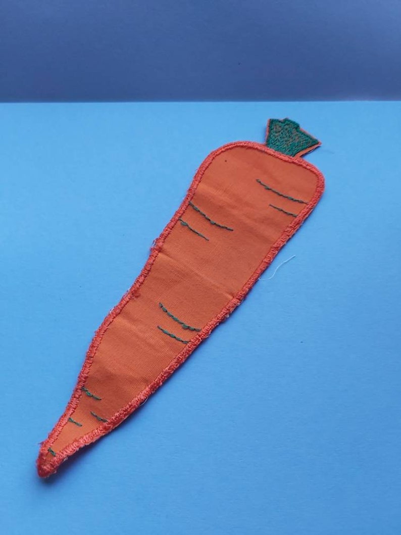 9 Inch Retro Carrot Patch Applique Embroidered Appliques | Etsy