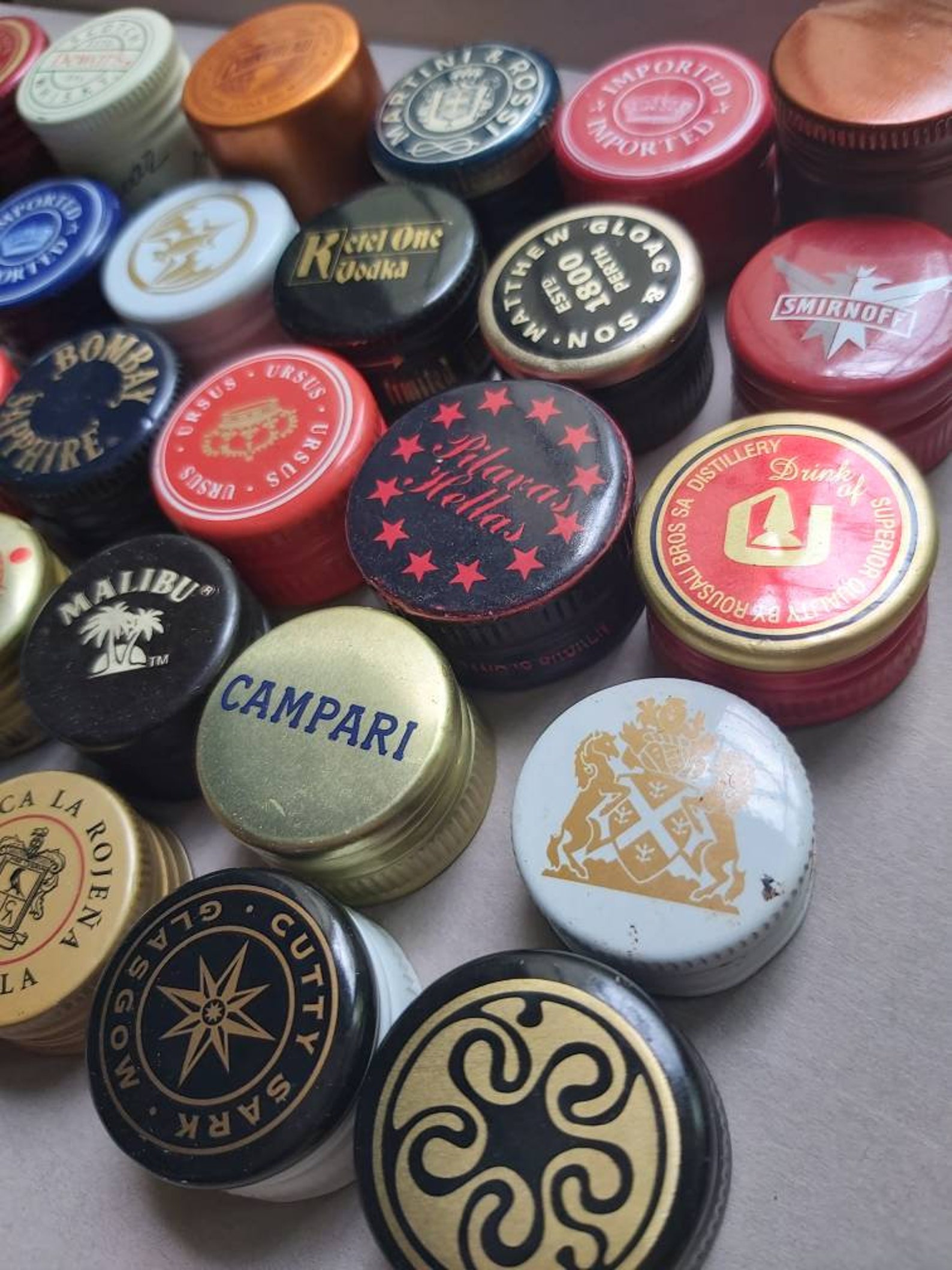 Liquer Alcohol Caps Lids set of 30 mixed | Etsy