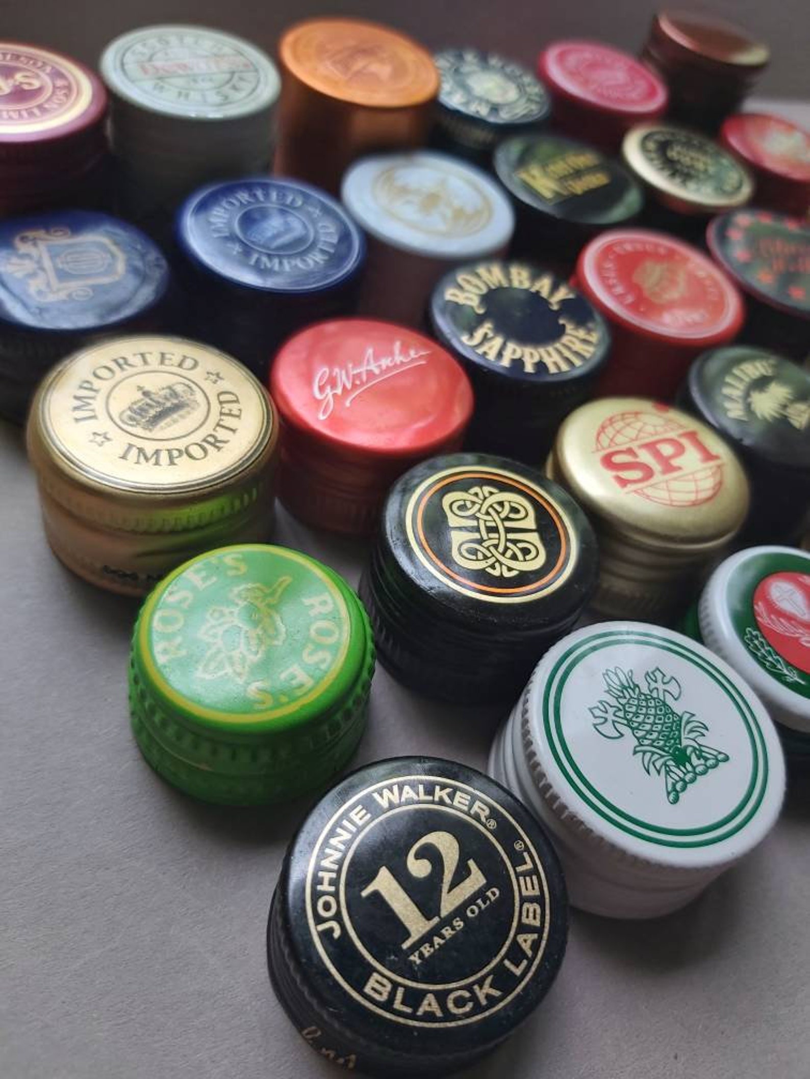 Liquer Alcohol Caps Lids set of 30 mixed | Etsy