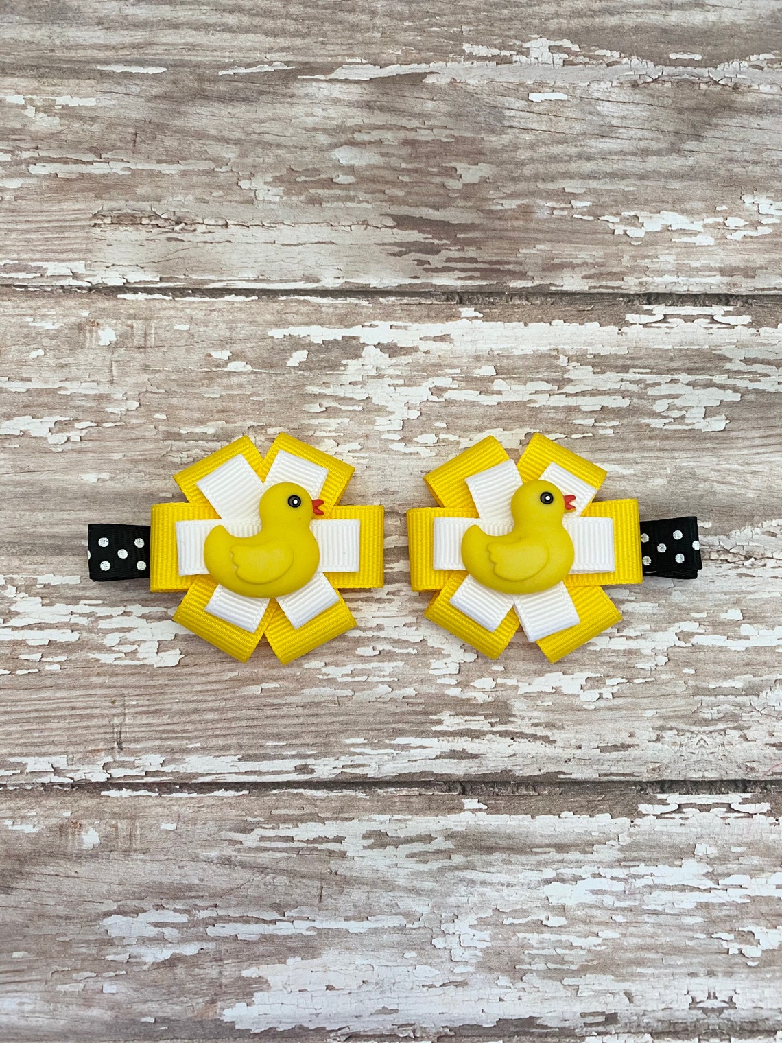 Rubber Duckie Hair Bow Clip Set Rubber Duckie Hair Bow Set - Etsy