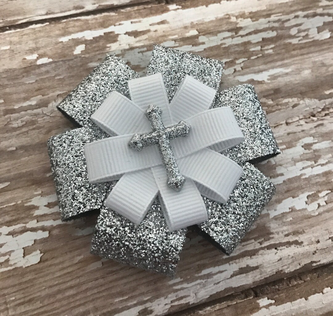 First Communion Hair Bow - First Communion Hair Clip -first Communion ...