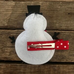 Snowman Felt Hair Clips - Christmas Snowman Hair Clips - Christmas Hair ...
