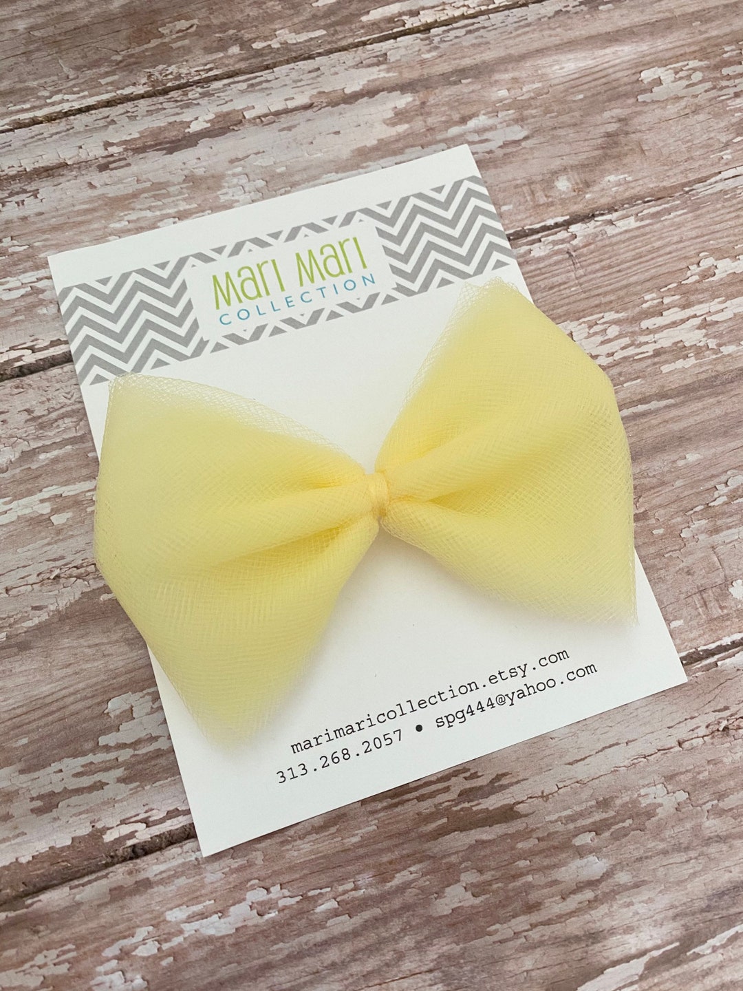Pale Yellow Hair Bows- Light Yellow Tulle Hair Bow Barrettes - Cute ...