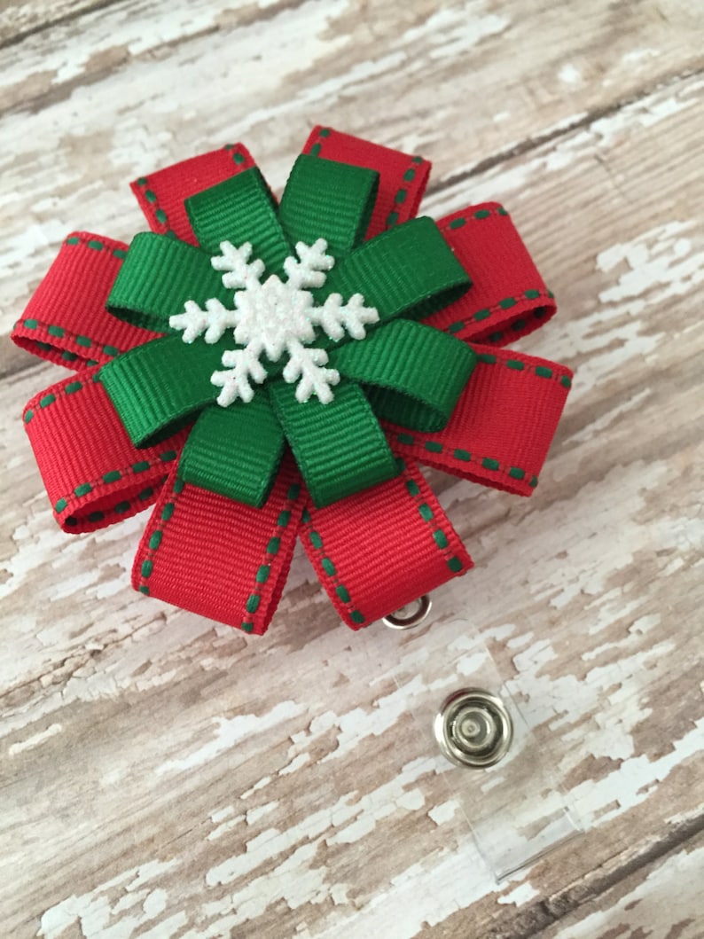 Christmas Snowflake Retractable Badge Reel: Nurse ID Holder - Etsy