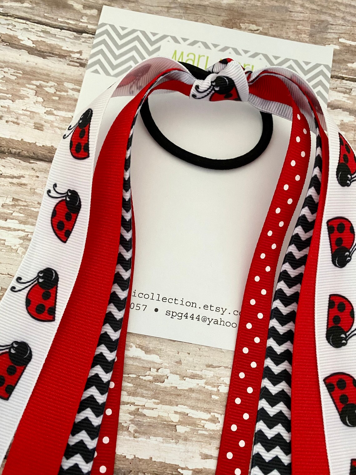 Ladybug Ribbon Hair Ponies Girls Ladybug Hair Tie Lady Bug | Etsy