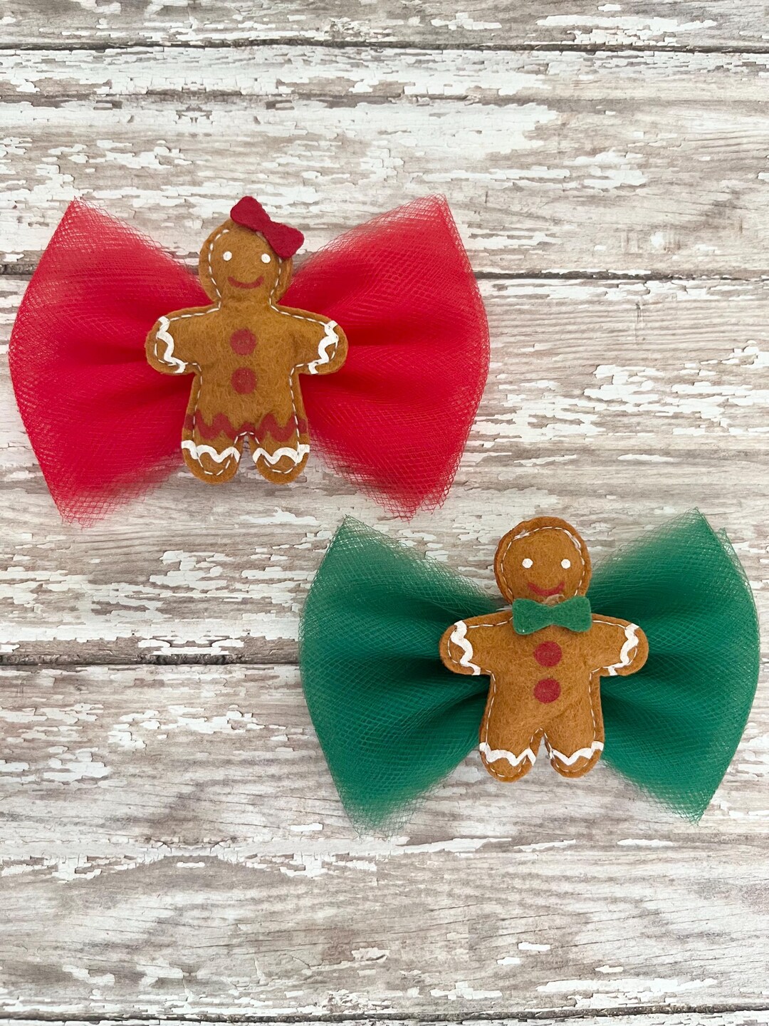 Gingerbread Man Hair Bow Gingerbread Man Tulle Hair Bow Gingerbread Man ...