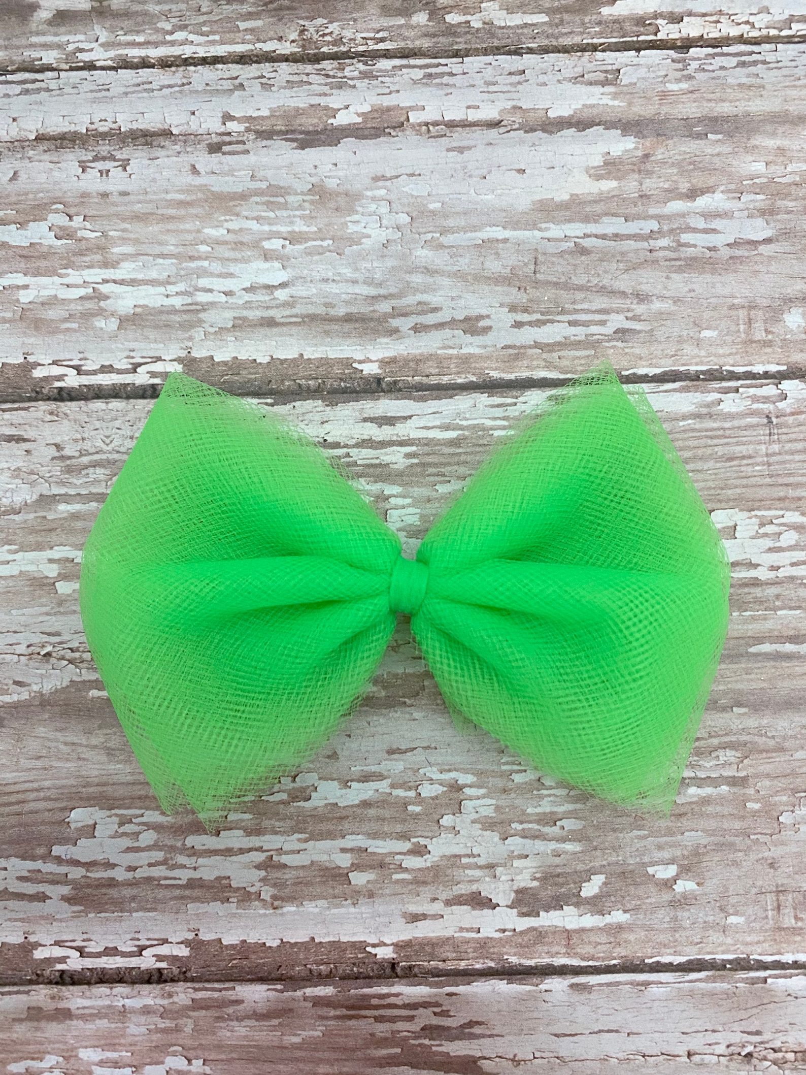 Neon Green Hair Bows Neon Green Tulle Hair Bow Barrettes - Etsy