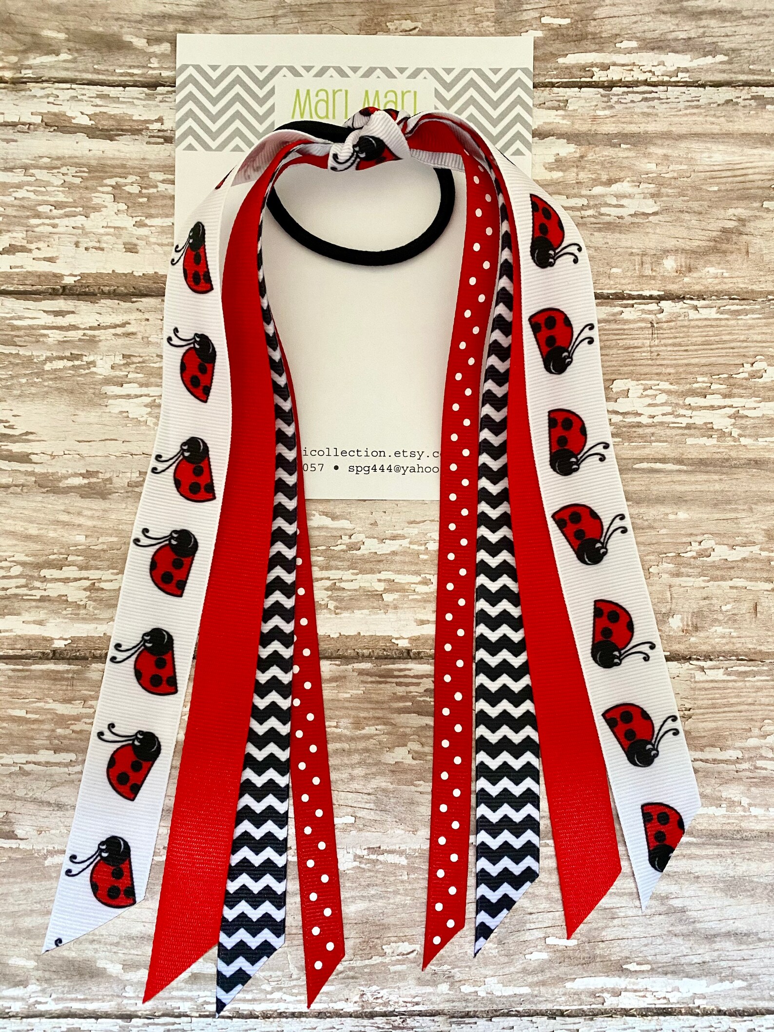 Ladybug Ribbon Hair Ponies Girls Ladybug Hair Tie Lady Bug | Etsy
