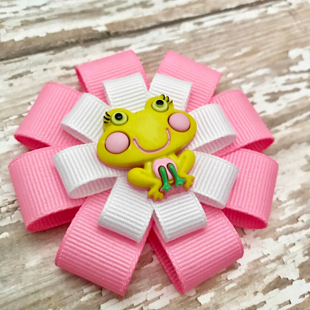 Froggy Hair Bow - Cute Frog Hair Bow - Green Frog Hair Clip - Froggy ...