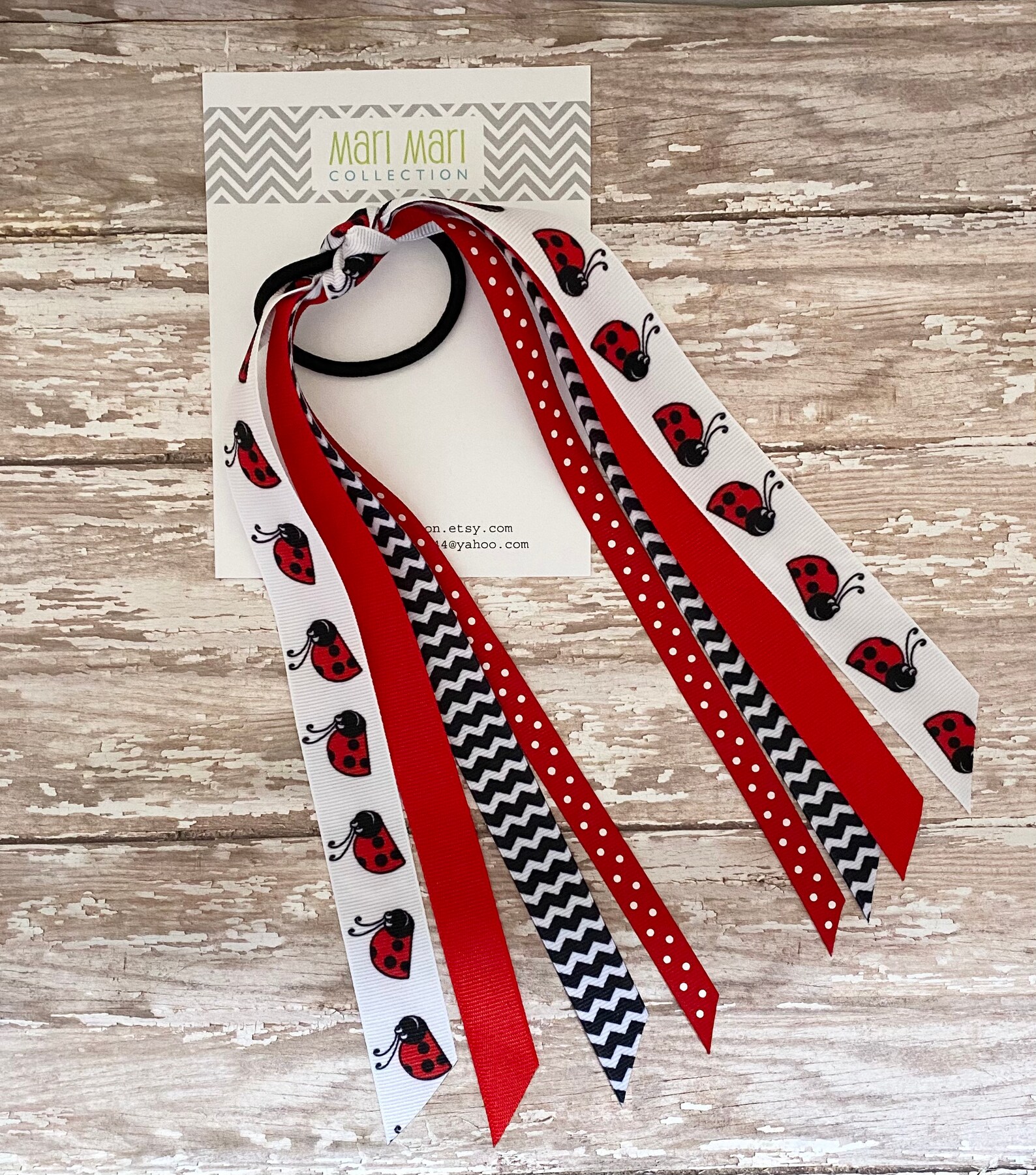 Ladybug Ribbon Hair Ponies Girls Ladybug Hair Tie Lady Bug | Etsy