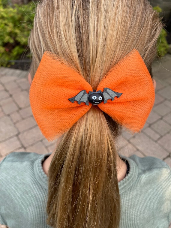 Bat Hair Bow on a Clip 5 inch Hair Accessory - Falloween Collection ...