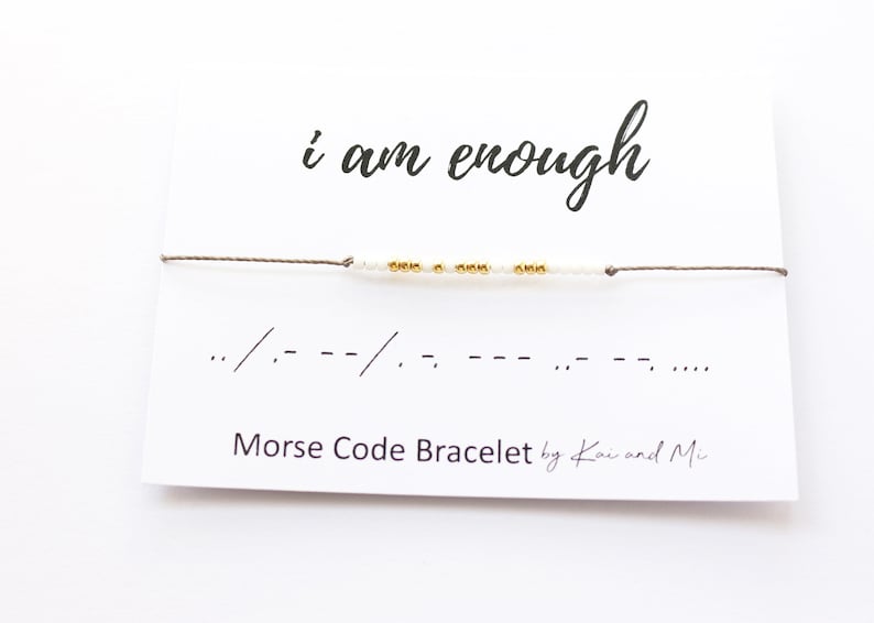 I Am Enough Morse Code Bracelet Hidden Message Bracelet - Etsy