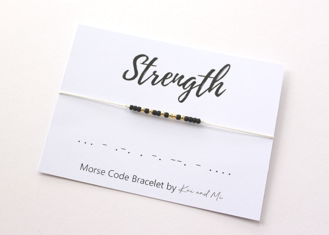 Strength Morse Code Bracelet, Gift, Mini Beads - Etsy