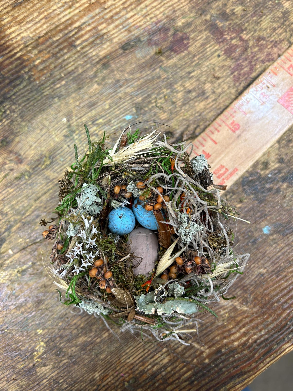 Enchanted Farmstead Nest – Handcrafted With Painted Pecan Eggs - Etsy
