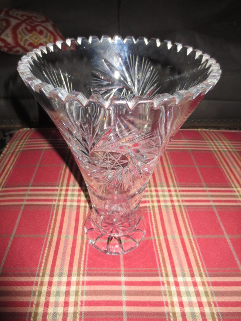 Spectacular Vintage 70's Pinwheel Crystal Vase 12 inch | Etsy
