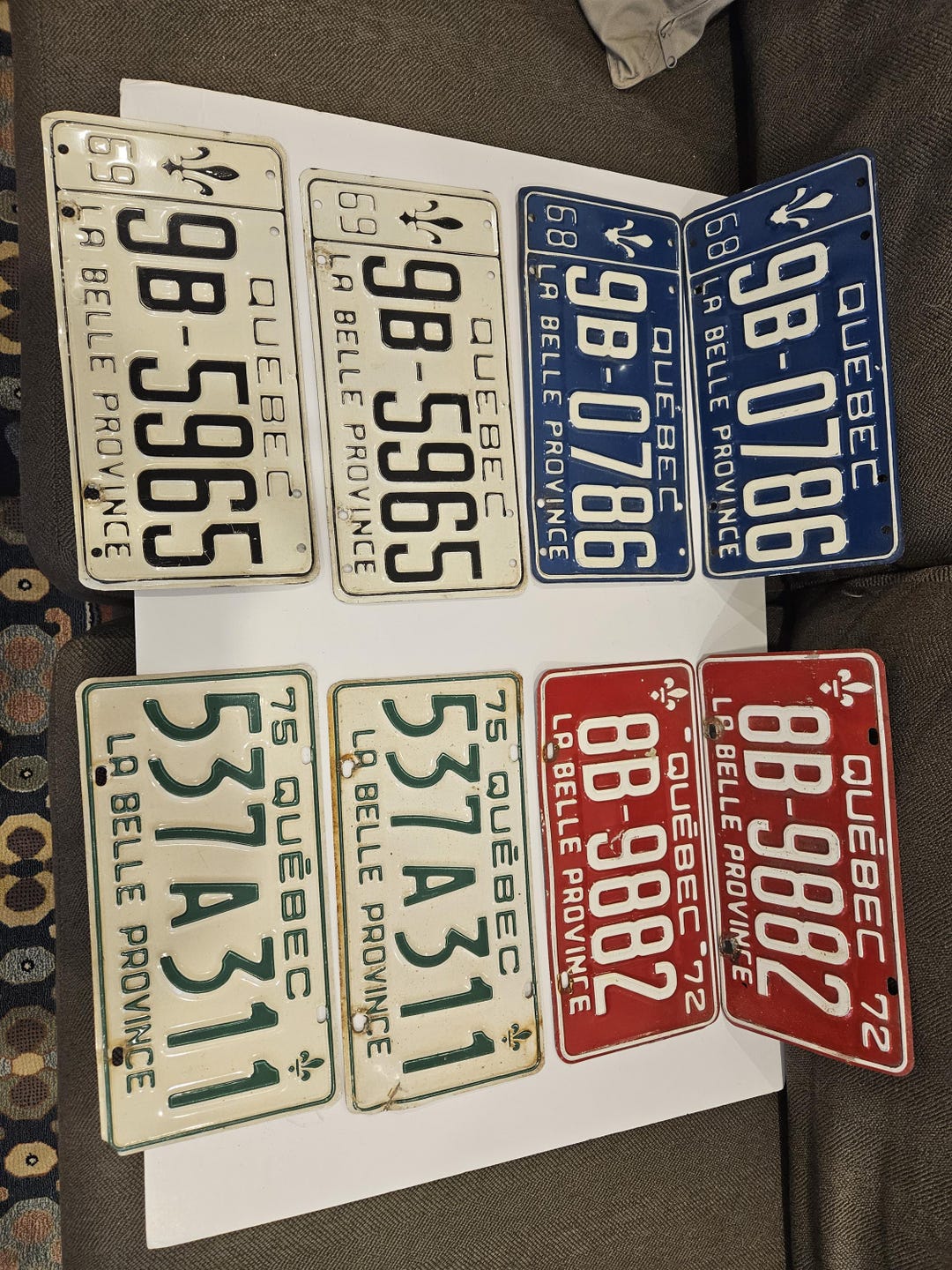 Vintage 8 Plate Collection of Quebec Licence Plate Collection Front ...