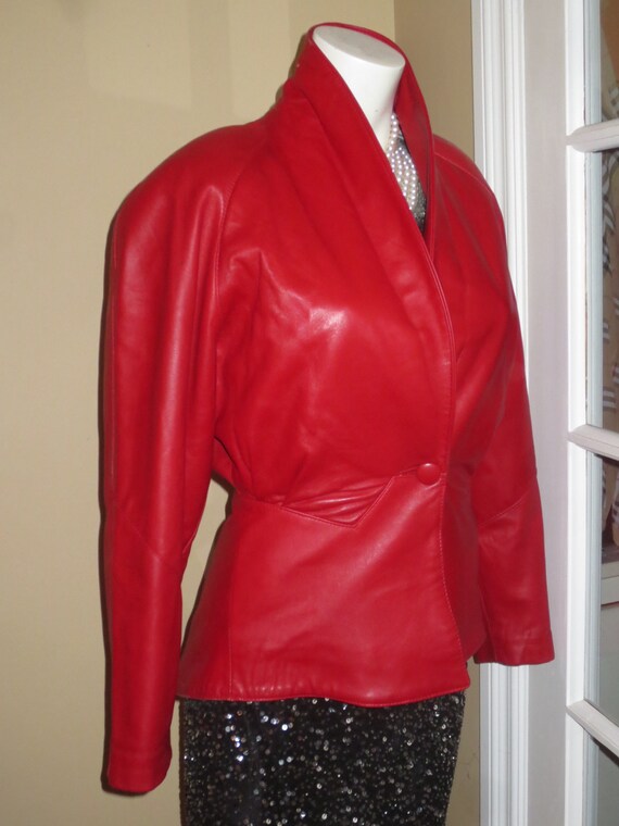 Vintage late 90's Awesome Red Leather Danier Jacket - Gem