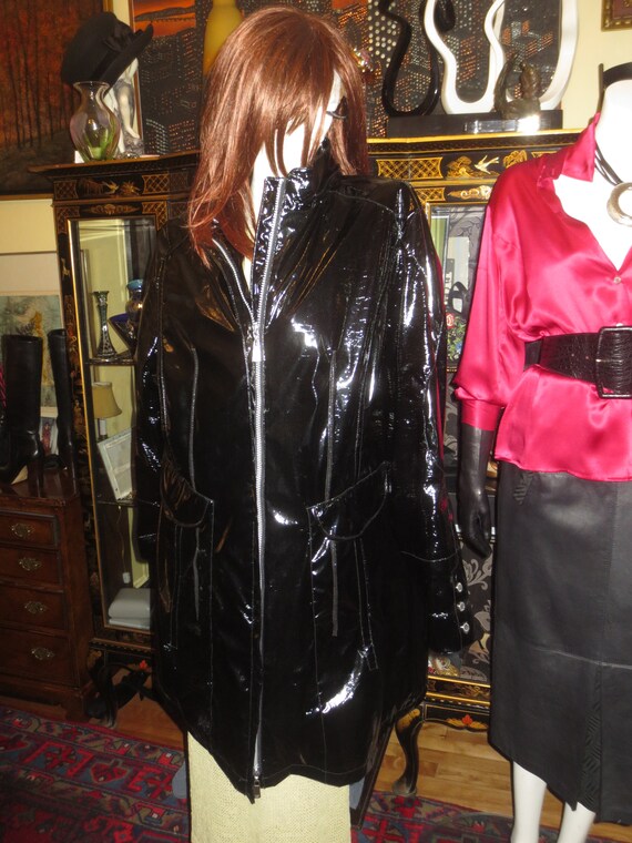 Vintage Shiny Wet Look PVC Vinyl Fetish Wear Raincoat… - Gem