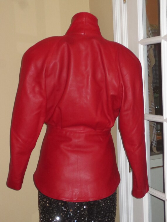Vintage late 90's Awesome Red Leather Danier Jacket - Gem