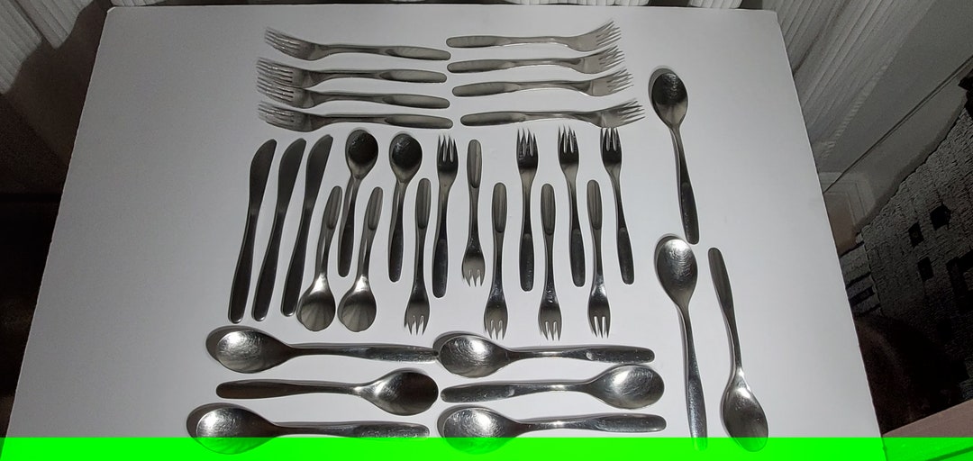 Vintage Hackman Finland 18/8 Collection of 33 Pieces Cutlery Including ...