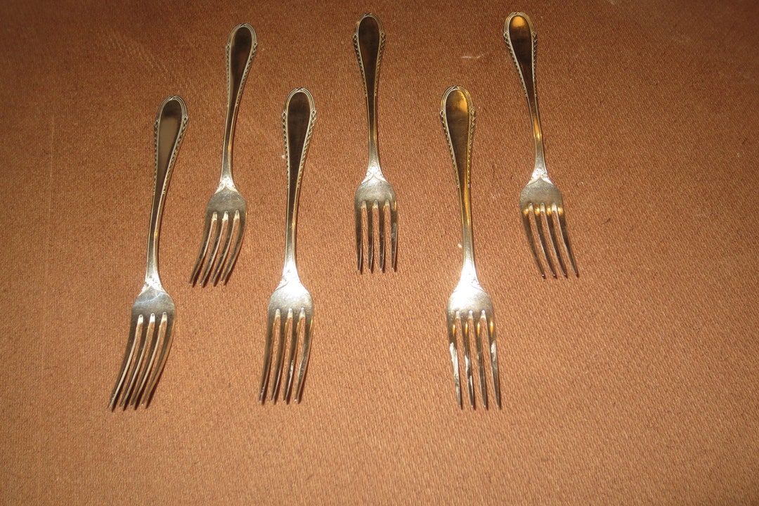 Vintage Wellner 6 Piece Service of Dinner Forks 8 1/4 Inch Length ...