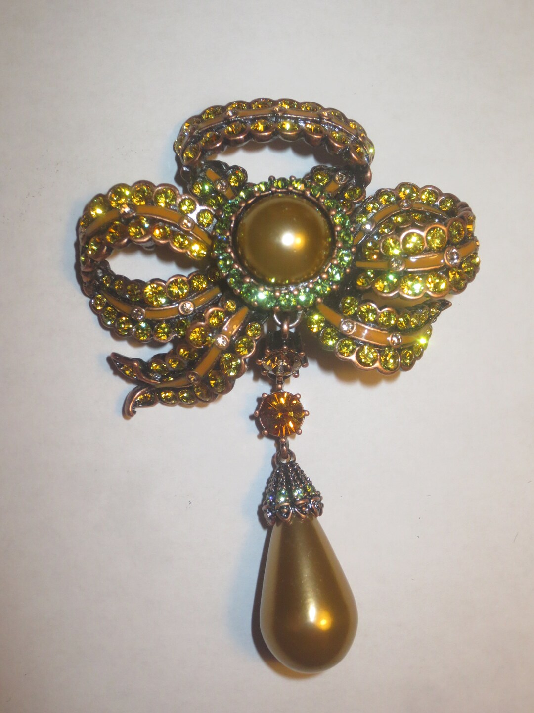 Vintage 80's Joan Rivers Rhinestone Brooch Pendant Pin - Etsy