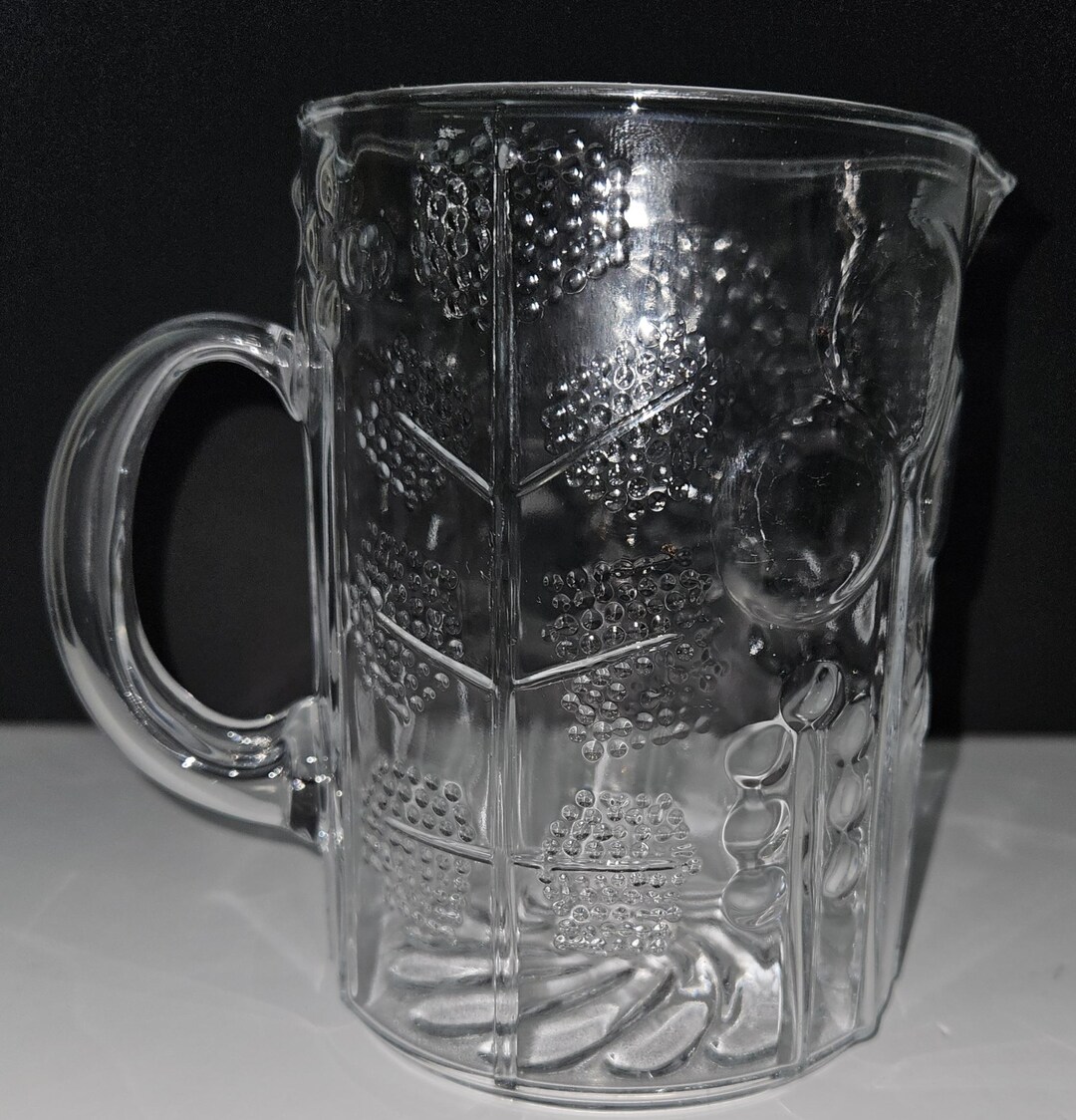 Vintage 60's Scandinavian Glass Pitcher Jug Nuutajarvi Iittala Flora ...