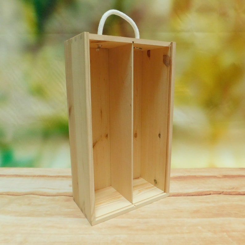 Blank Unpainted Natural Wooden Wine Box With Sliding Lid and | Etsy UK