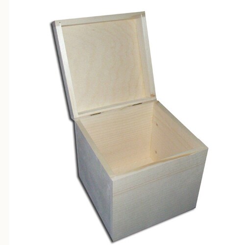 Unpainted Square Shallow Decorative Wooden Box With Sliding | Etsy