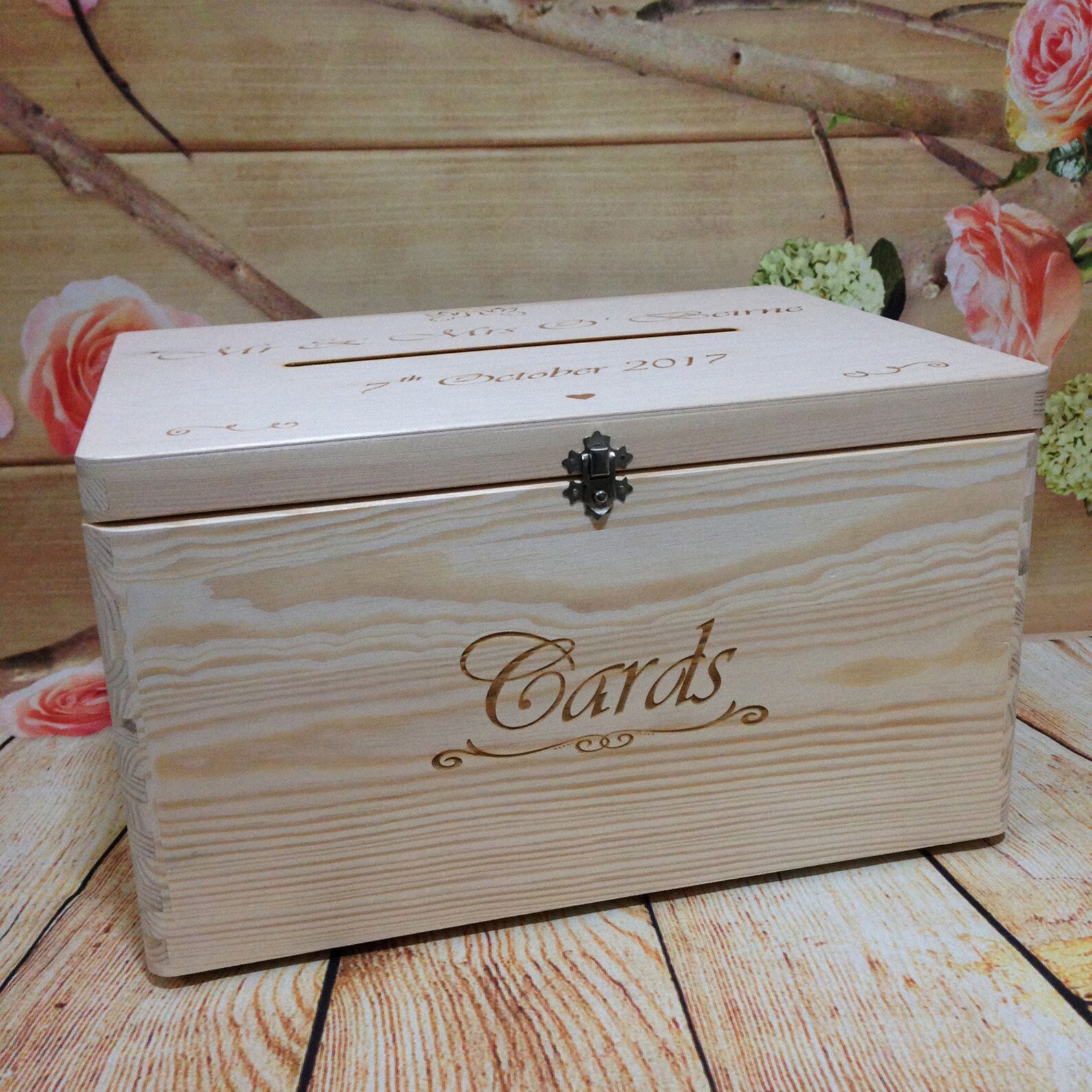 Wedding Guests Wish Wooden Post Box With Slot wedding Cards | Etsy