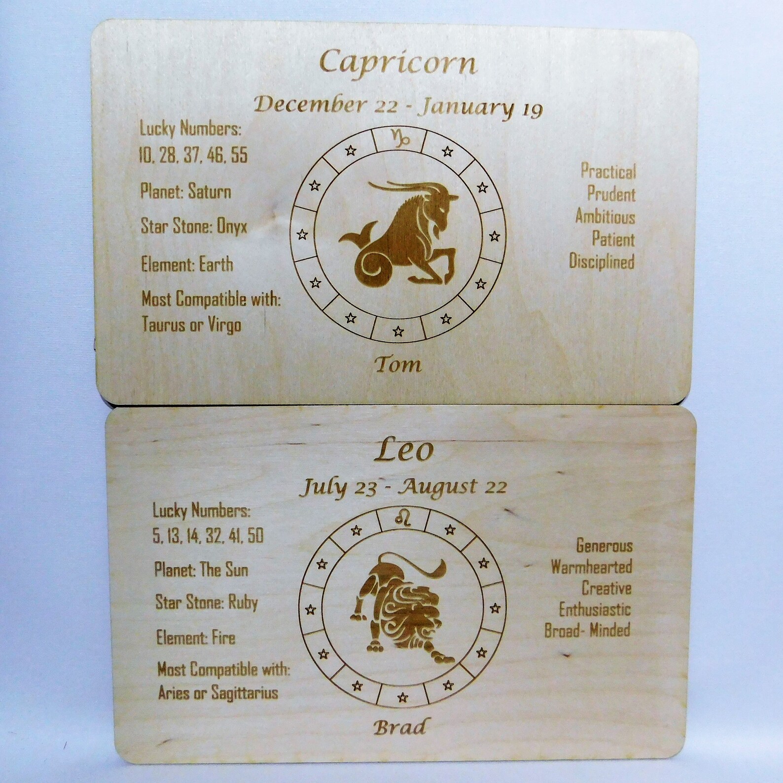 Personalised Zodiac Signs Wooden Box Horoscope Keepsake | Etsy
