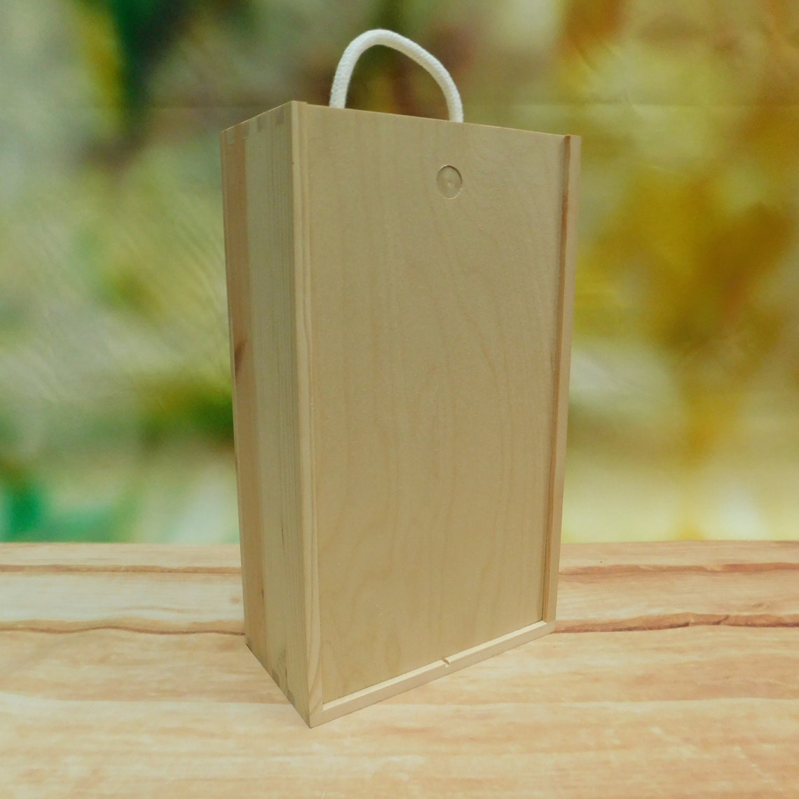 Blank Unpainted Natural Wooden Wine Box With Sliding Lid and | Etsy UK