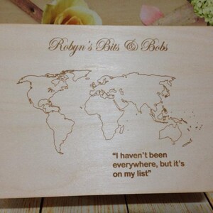 Personalized Wooden Memory Travel Box World Map Box Toy Storage ...
